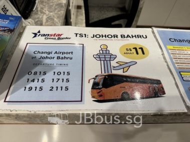 Bus TS1 Changi Airport to JB CIQ/Larkin Sentral