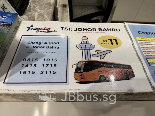 Bus TS1 Changi Airport to JB CIQ/Larkin Sentral